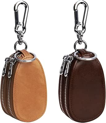UVKDEENK 2 Pack Mens Vintage Key Case, Retro Genuine Leather Car Key ...
