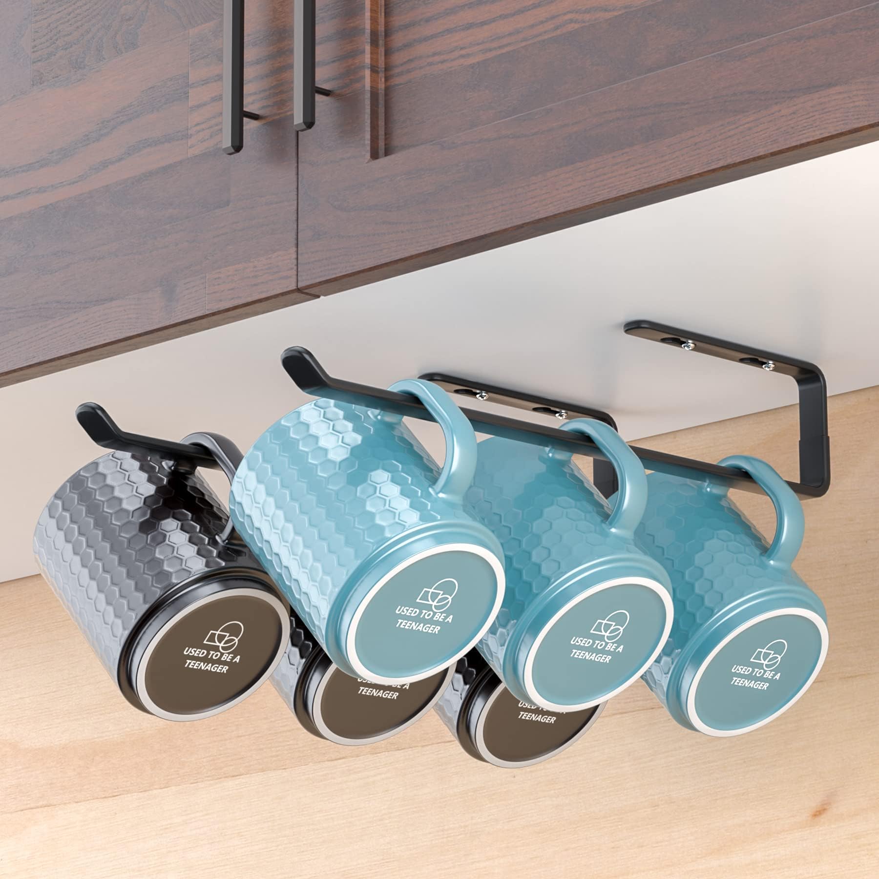 Amazon.com: Gouccpu Cup Holder Under Cupboard, Under Cabinet Coffee Mug ...
