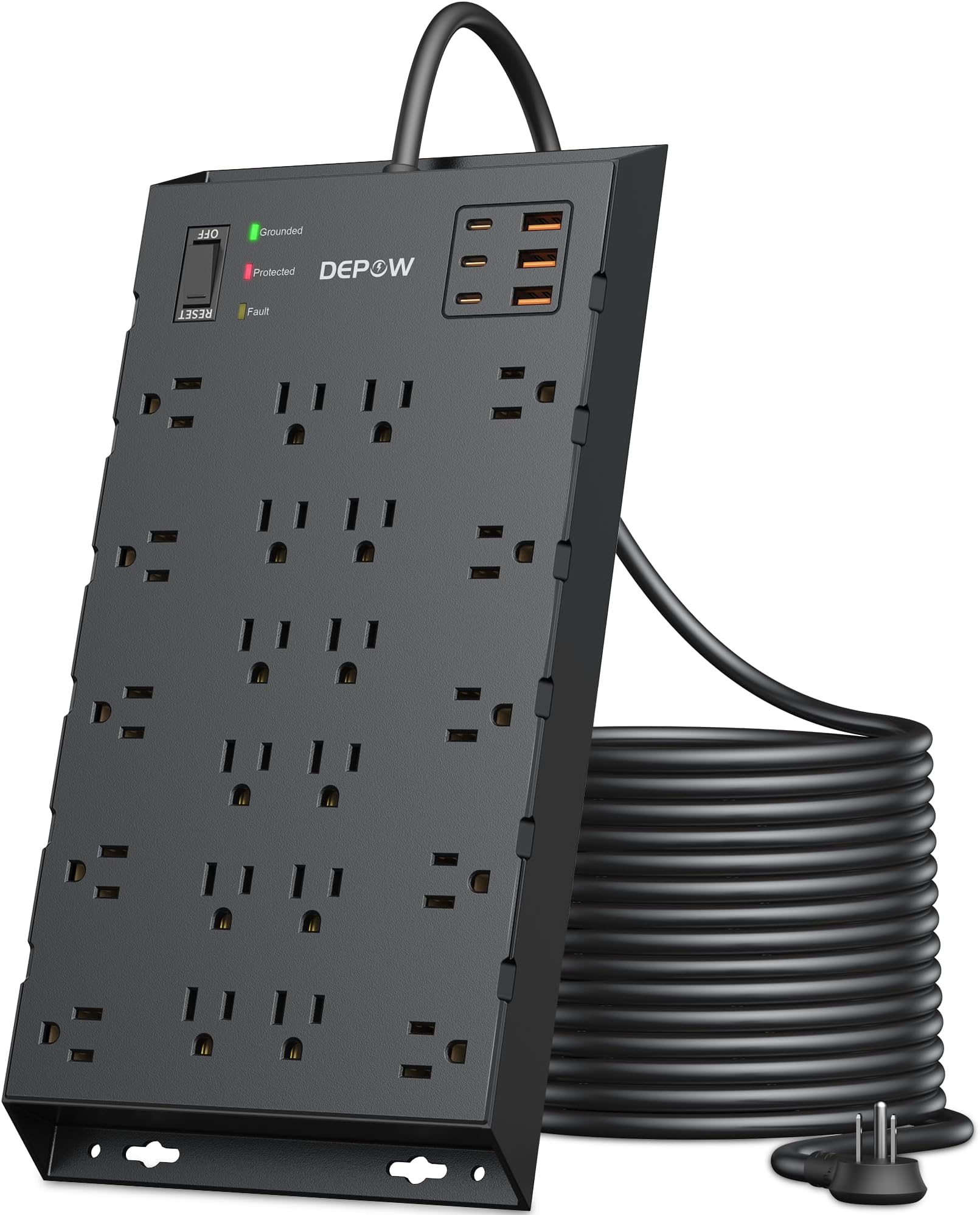Amazon.com: PLUGTUL Power Strip Surge Protector 2-Pack - 4 Outlets & 2 ...