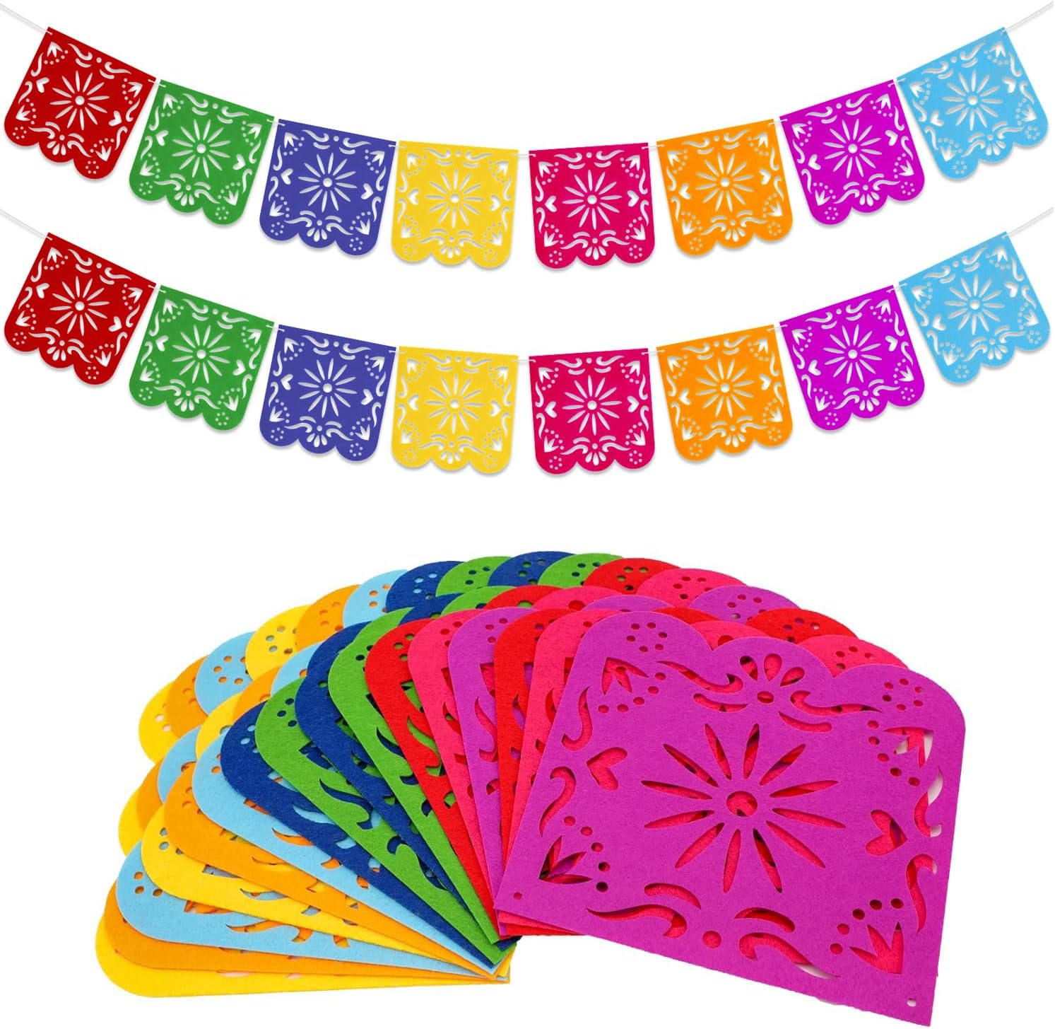 Amazon.com: Mexican Party Banners, Papel Picado Banner - Cinco de Mayo ...