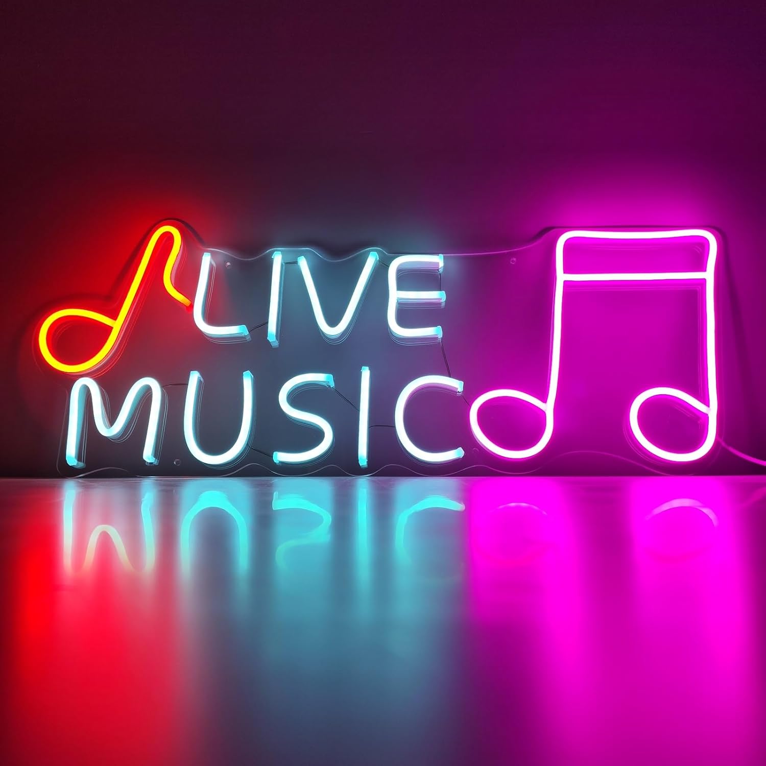 RSEthan Live Music Neon Sign,Music Record Led 24 x 10 inches Signs for ...