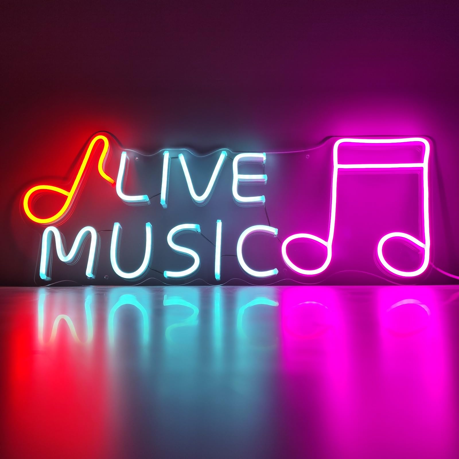 RSEthan Live Music Neon Sign,Music Record Led 24 x 10 inches Signs for ...