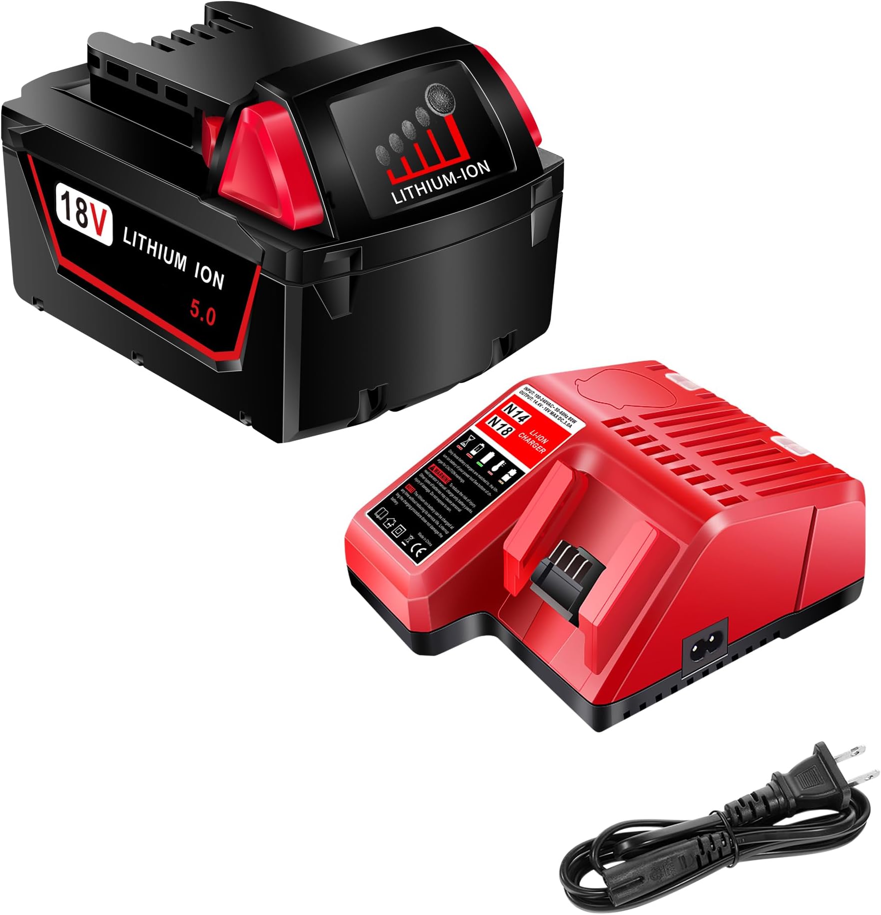 Amazon.com: OYRMIL 18V Battery and Charger for Milwaukee M18 Battery ...