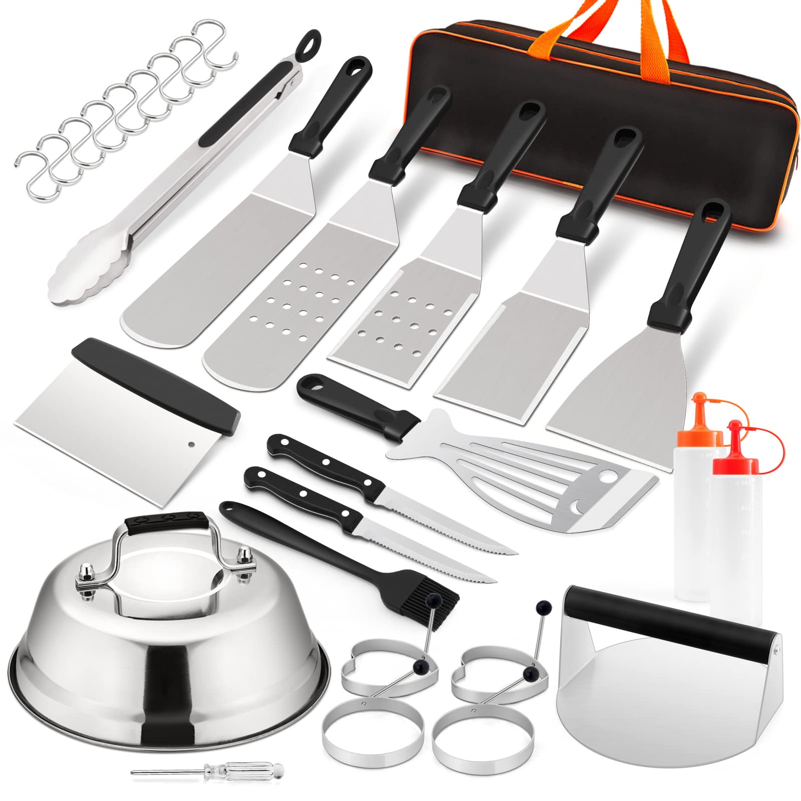 Snapklik.com : Griddle Accessories Kit Of 20, Heavy Duty Metal Spatula ...