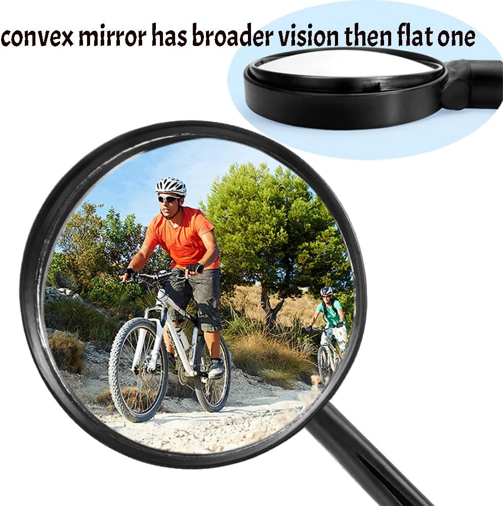 2pcs Bike Mirrors 360°Adjustable Bicycle Rearview Mirrors Wide Angle ...