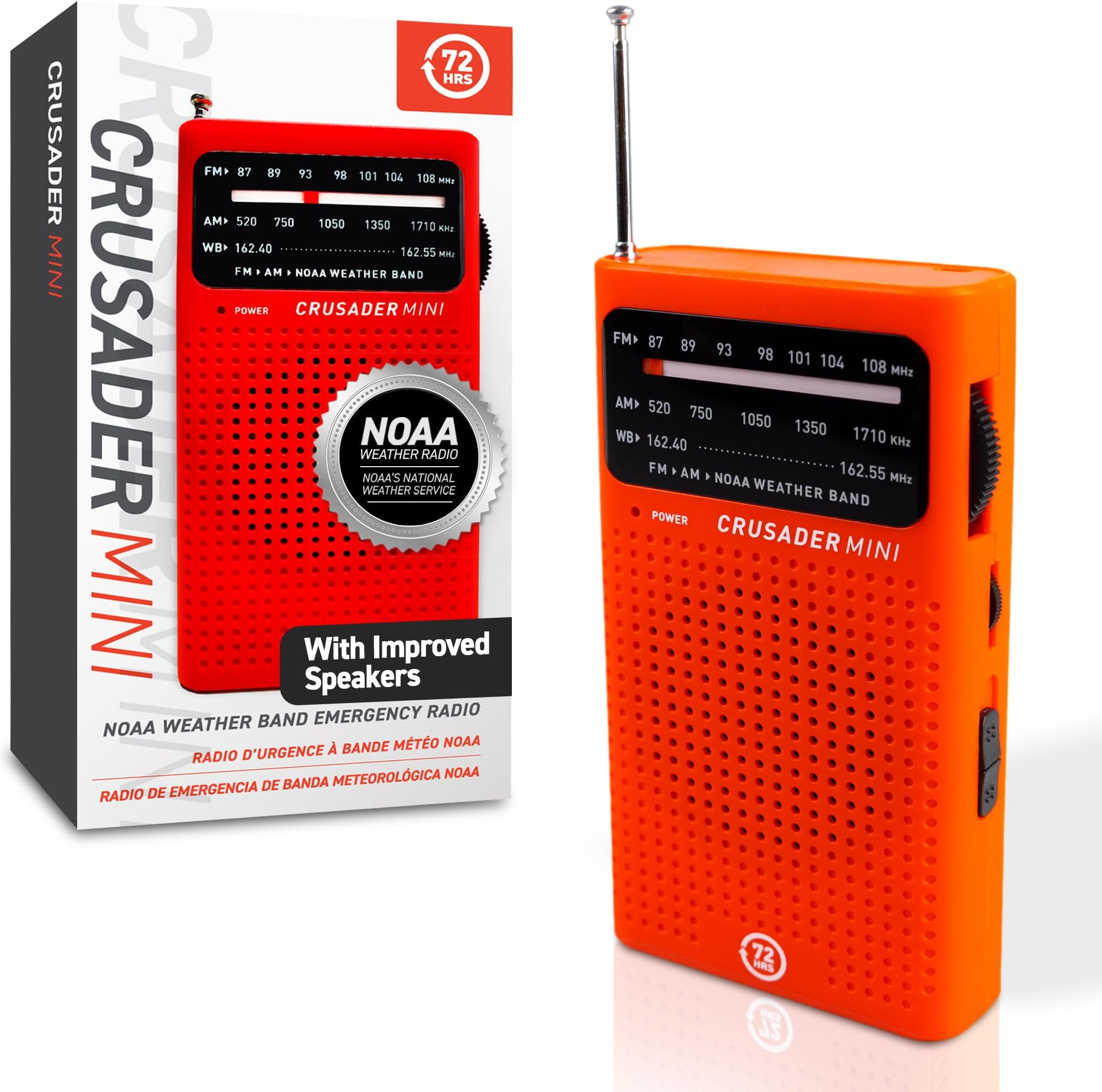 Amazon.com: 72 HRS (Upgraded) 72HRS CRUSADER MINI NOAA/AM/FM Emergency ...