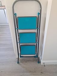 Beldray LA024510TQ 3 Step Ladder - Non-Slip Folding Ladder, Approx 2.5m ...
