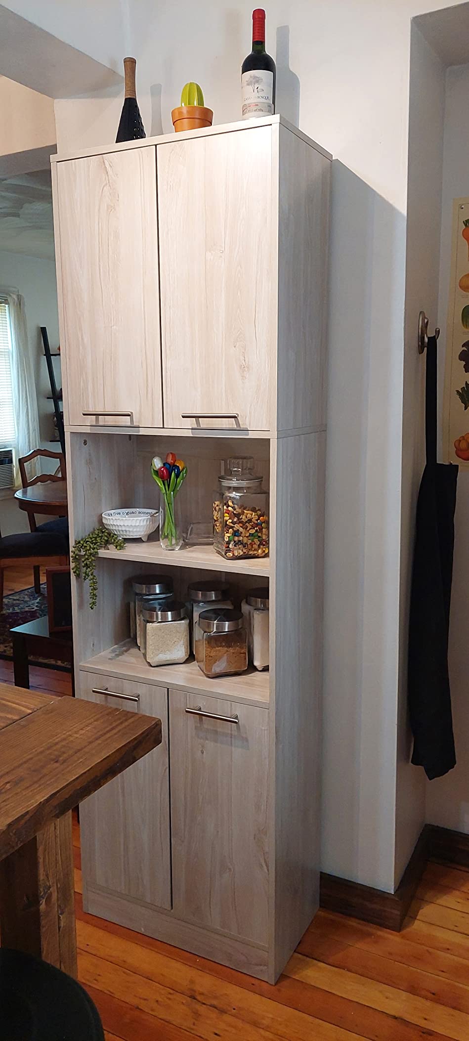 $27/mo - Finance Cozy Castle Wood Pantry Cabinet, 75" Freestanding ...