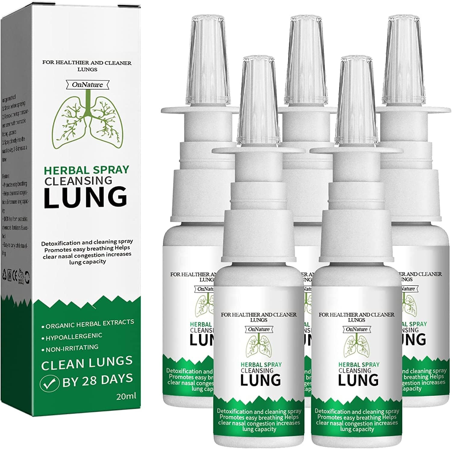 20ml Lung Detox Herbal Cleanser Spray for Smokers Clear Nasal ...