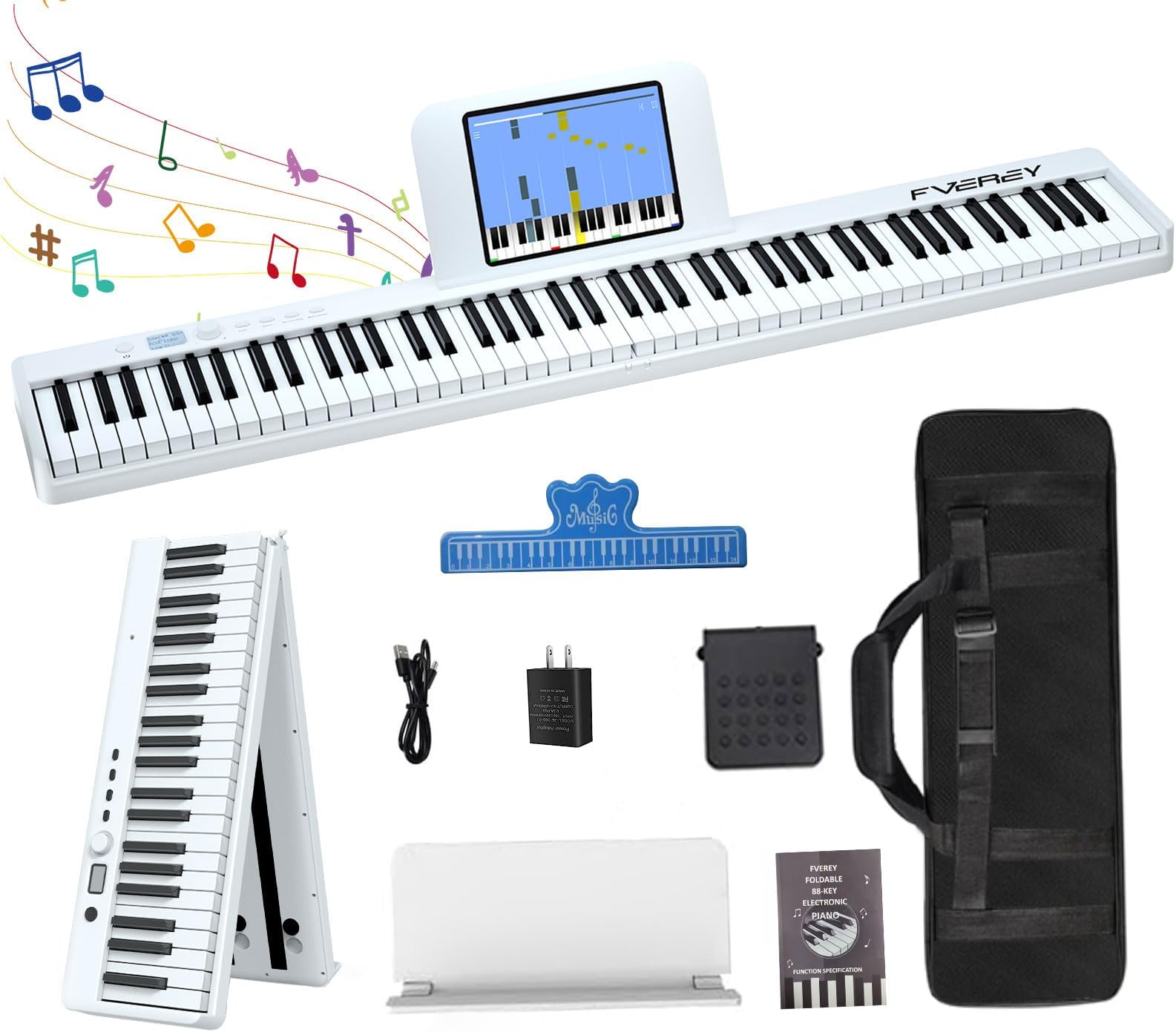 Amazon.com: Donner 61-Key Folding Bluetooth Keyboard Piano for ...