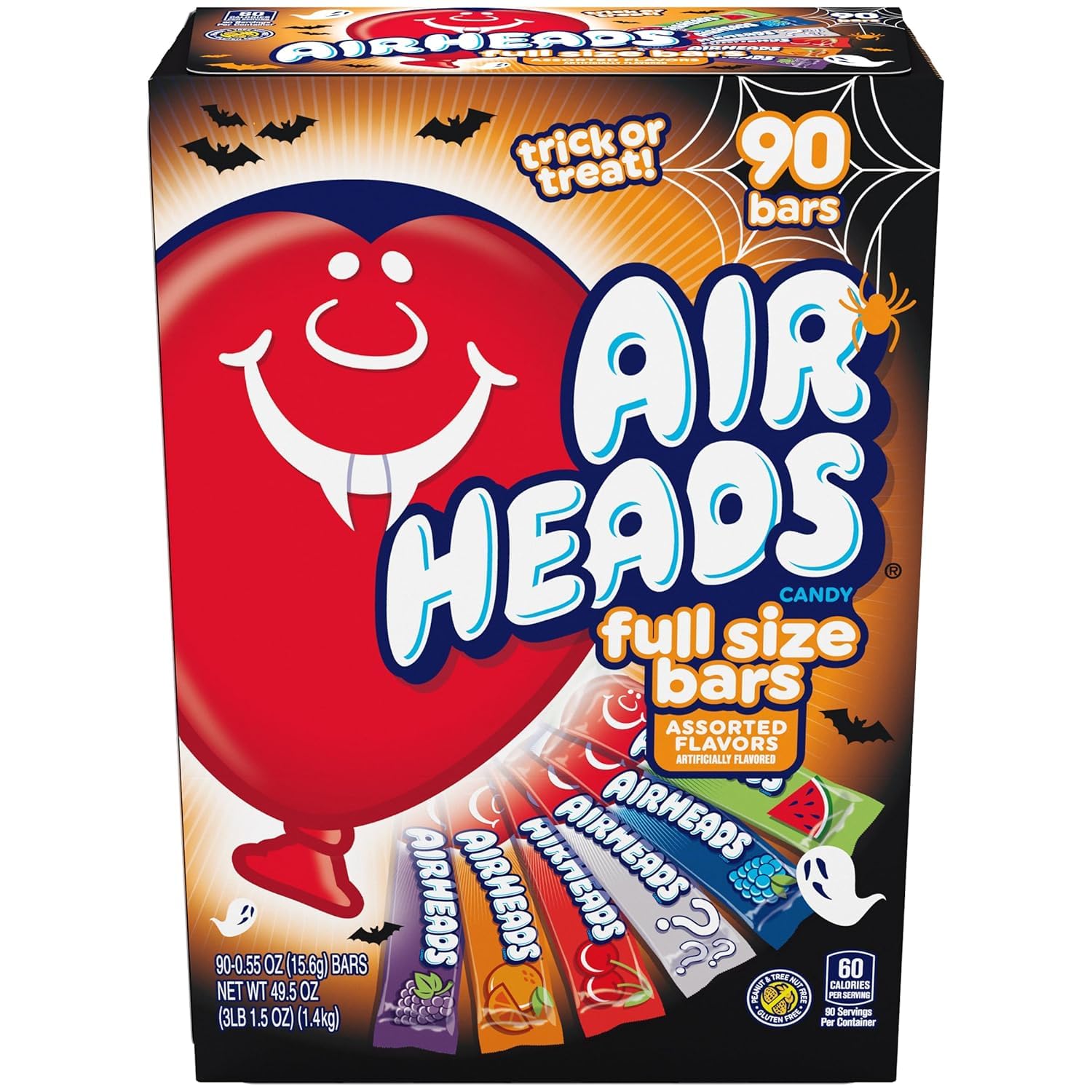 Amazon.com : Airheads Candy Bars, Halloween Variety Box, Chewy Full ...