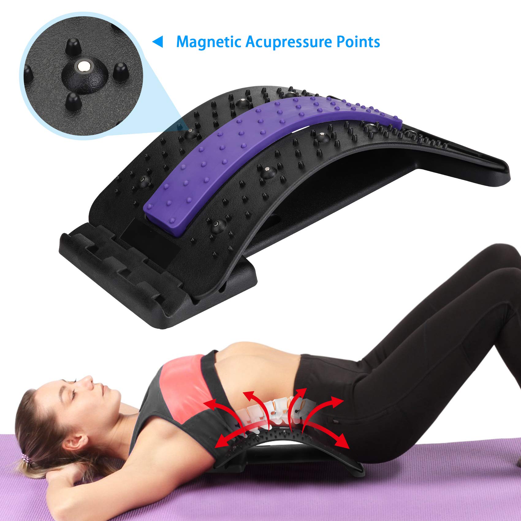Buy Back Stretcher with Magnetic Acupressure Points for Lower Back Pain ...