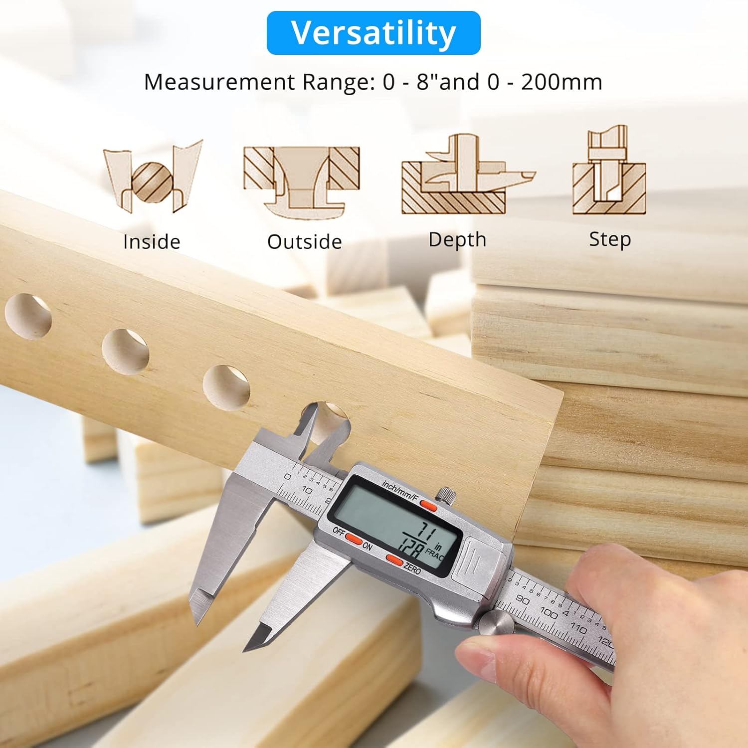 Digital Vernier Caliper, eSynic 8Inch/200mm Vernier Caliper with 32 ...