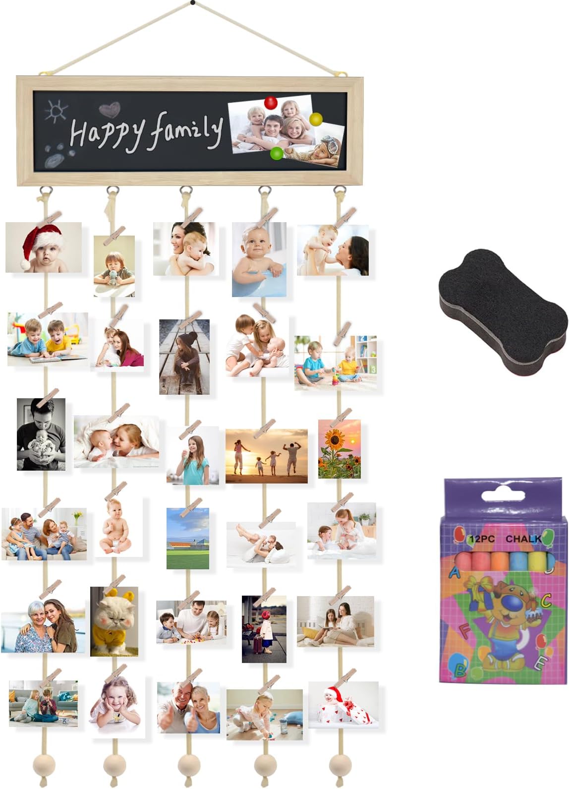 Amazon.com - Faminnova Hanging Picture Frames Collage Wall Decor - Wood ...