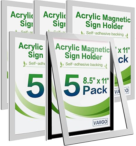 Amazon.com : VAIIGO Acrylic Sign Holder 8.5" x 11" Wall Mount, Self ...