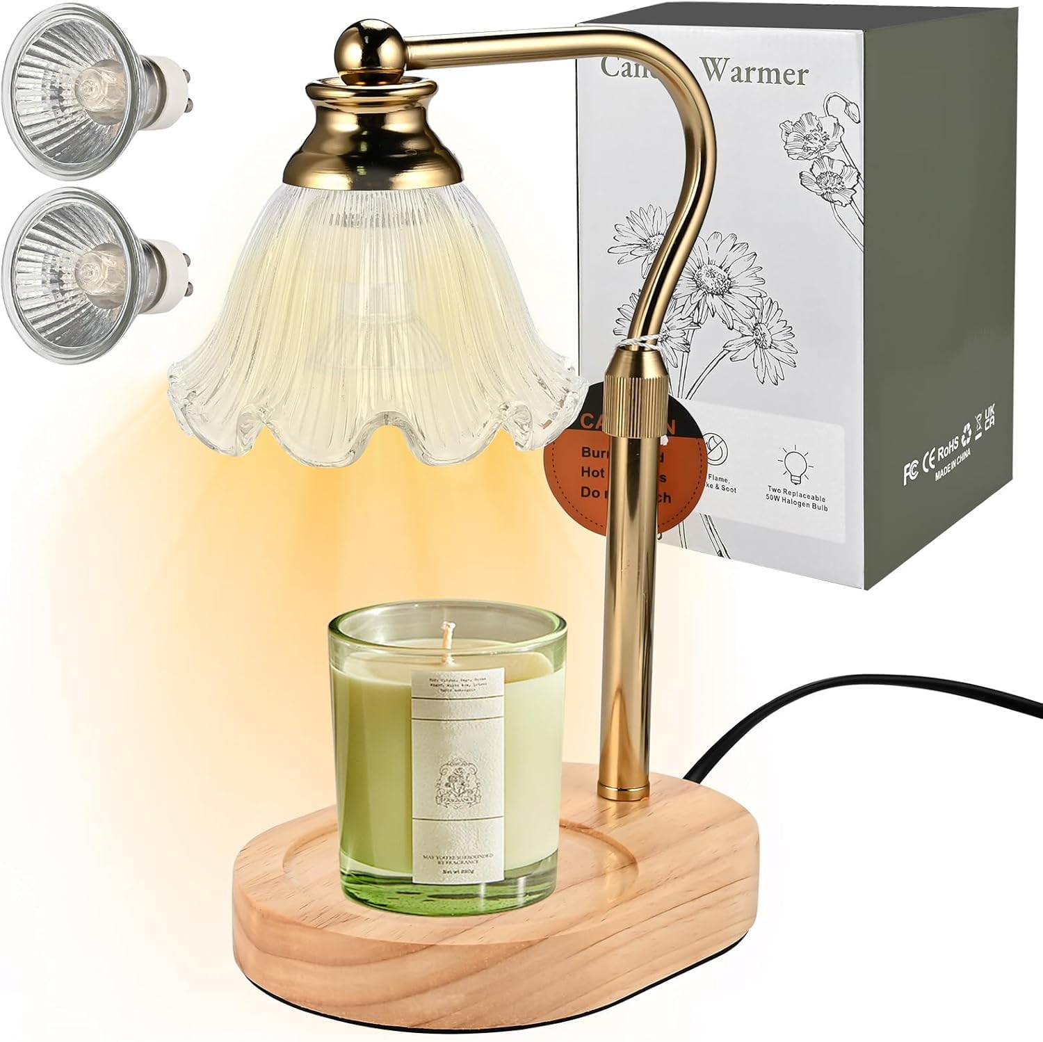 Amazon.com: Tigvio Women's Gift: Height-Adjustable Flower Candle Warmer ...
