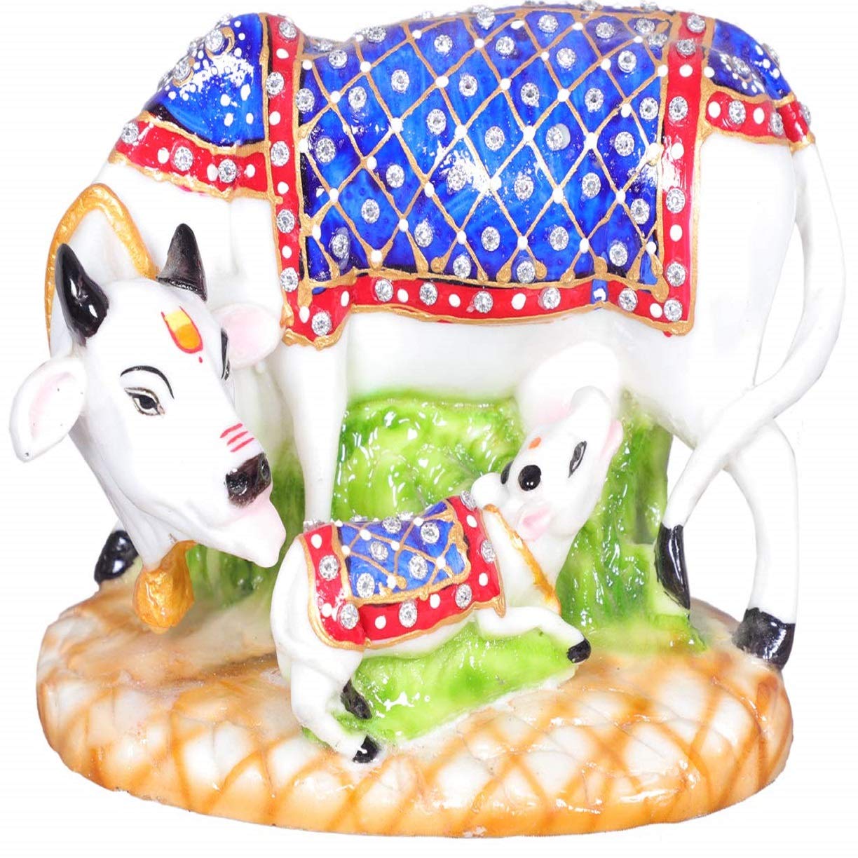 Buy RJKART Polyresin Cow With Calf Showpiece , Standard, Multicolour, 1 ...
