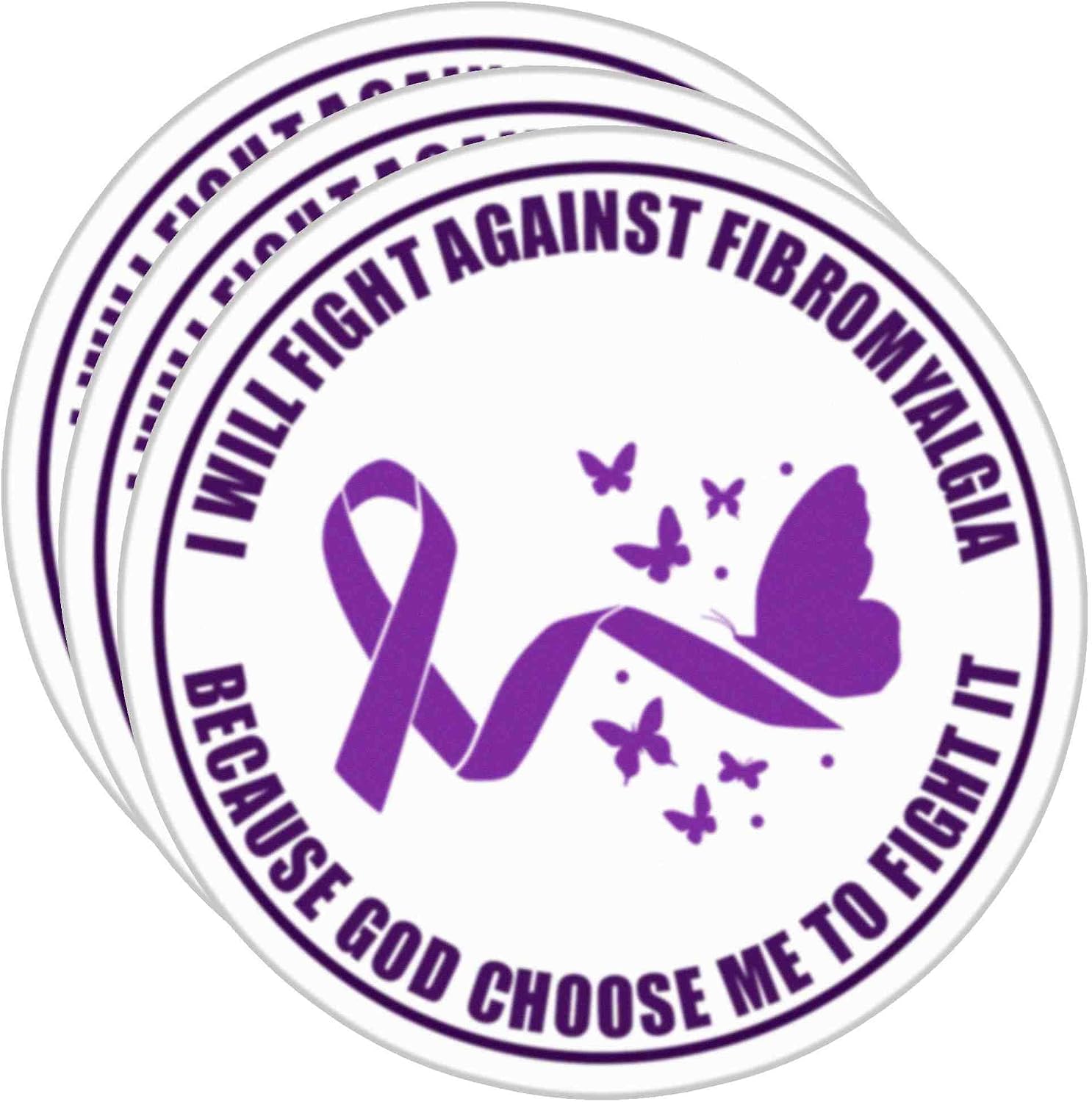 Amazon.com: Fibromyalgia Sticker Pack 3pcs 3x3" I Will Fight Against ...