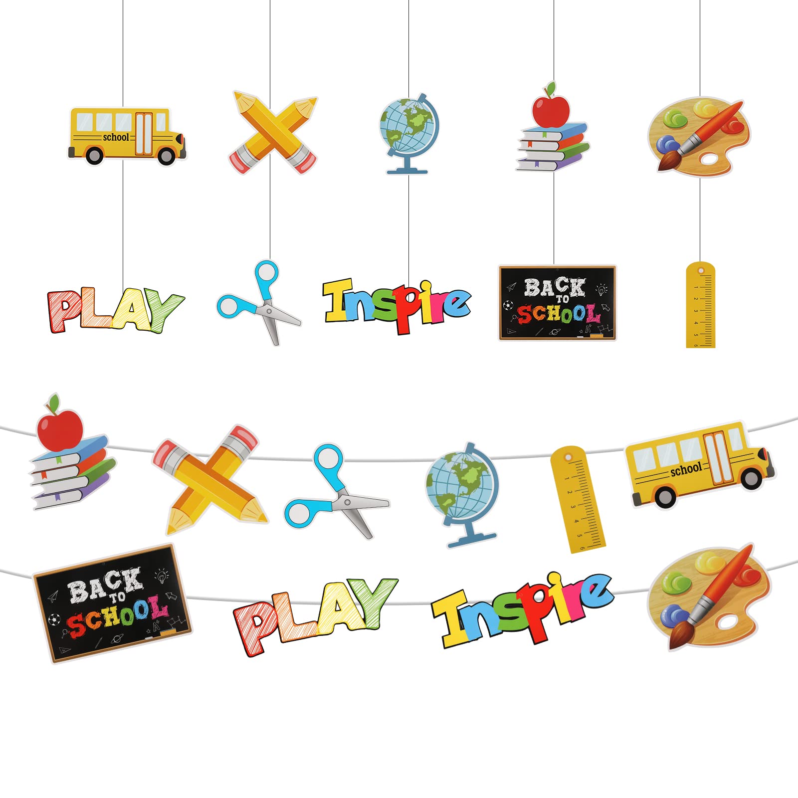Amazon.com: 48pcs Welcome to School Garland, Back to My School ...
