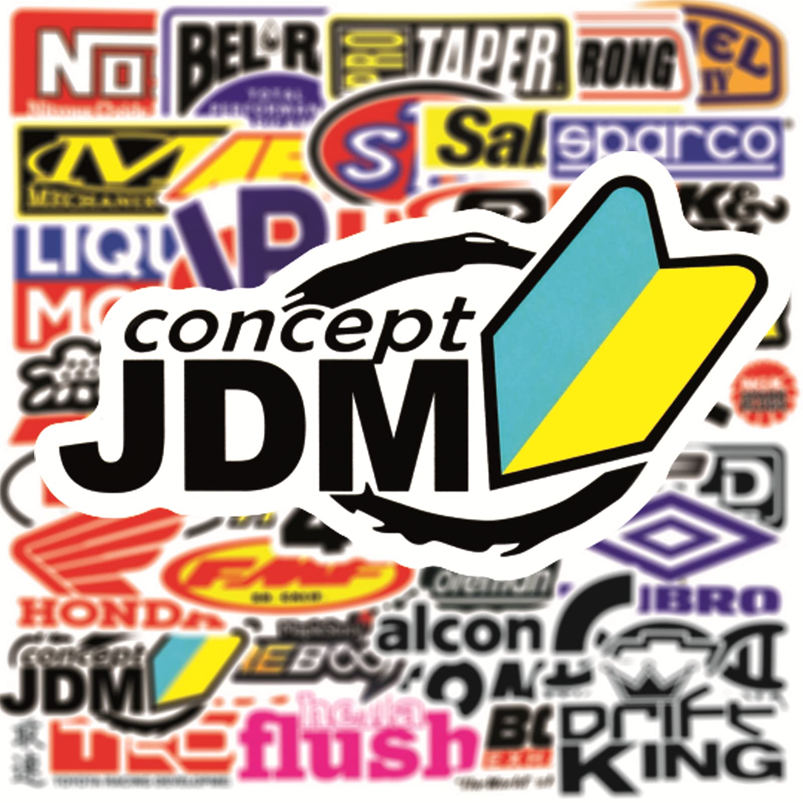 JDM Racing Car Logo Stickers for Laptop 100Pack Japan Car Logo Stickers ...