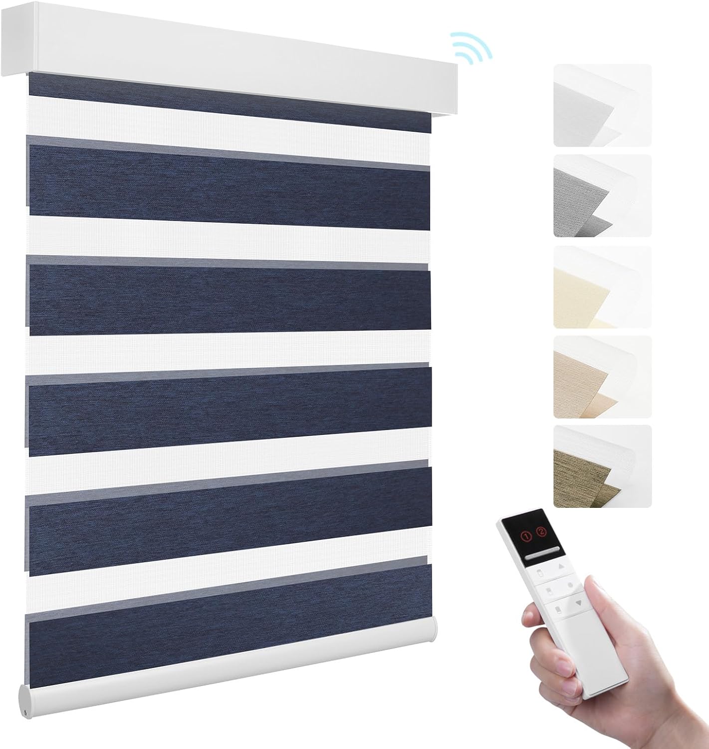 Amazon.com: ACMEART Motorized Zebra Shades with Remote,Dual Layer ...
