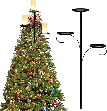 Amazon.com: Ochine Black Triple Tree Topper, Christmas Decorations ...