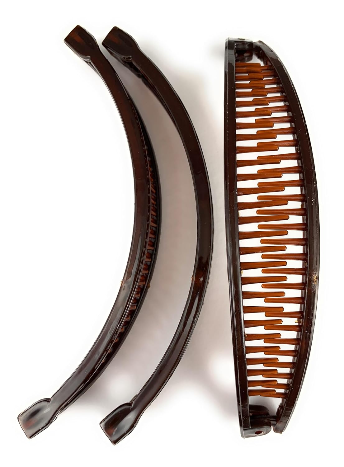 Amazon.com : dark Brown set pack 3 banana hair clips comb claw teeth ...
