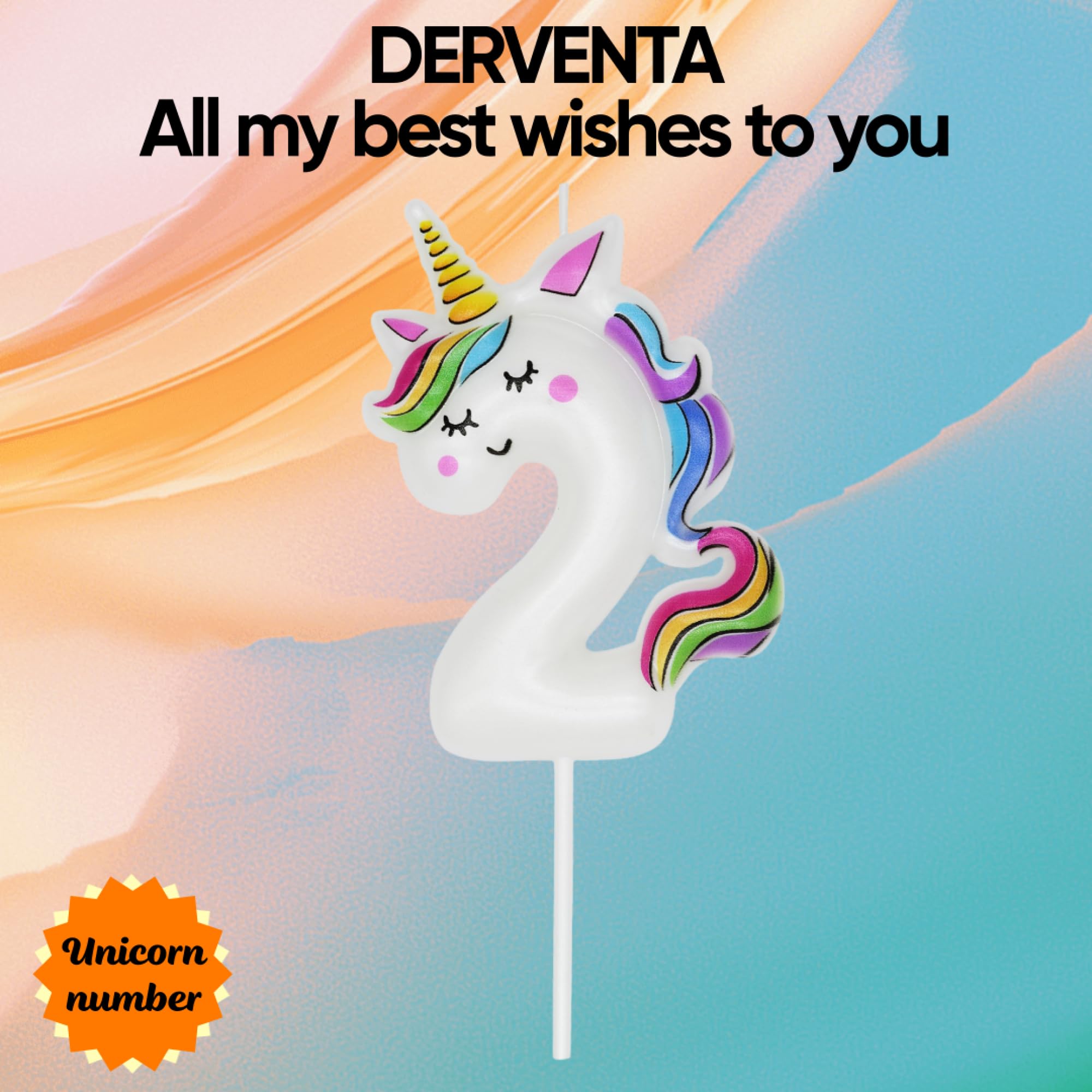 Birthday Candle Unicorn Number S - Cake Topper Decorations Numbers 0-9 ...