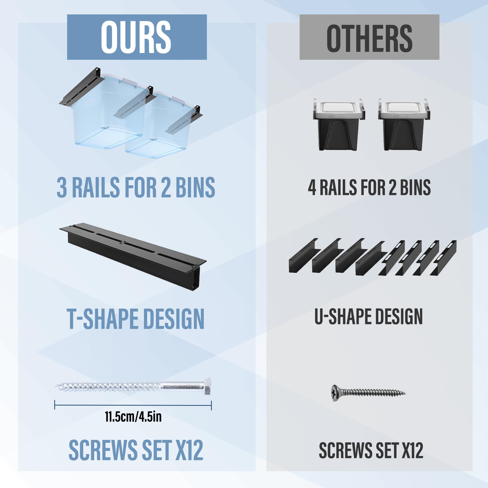 Snapklik.com : Heevir Over Head Garage Storage Rack, Ceiling Bin ...