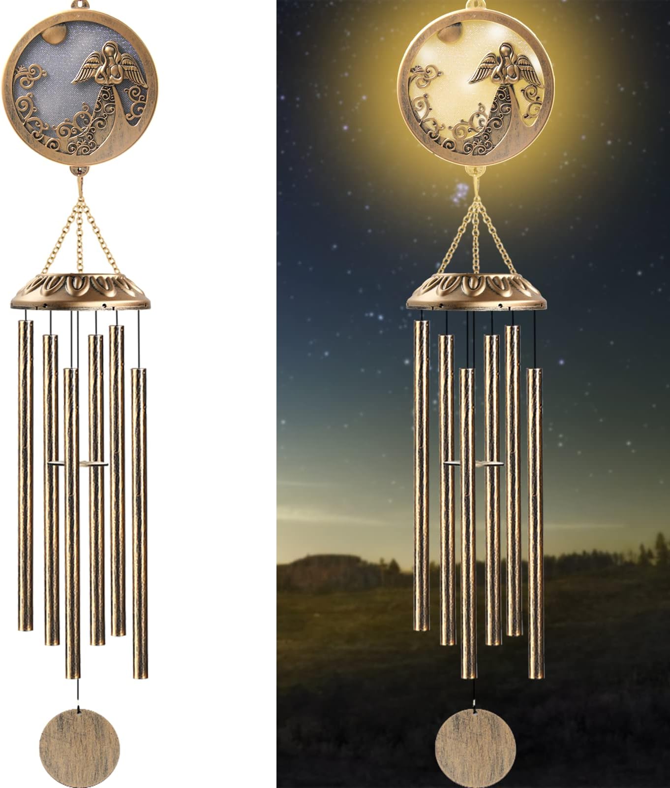 Amazon.com : MIDWEST-CBK Angel Wings with Bell Hanging Wind Chime 24 ...