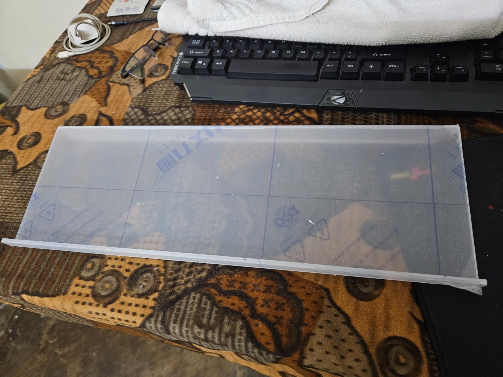 BIGIMALL Keyboard Stand for Office Desk, 5mm Thickness Acrylic Riser ...