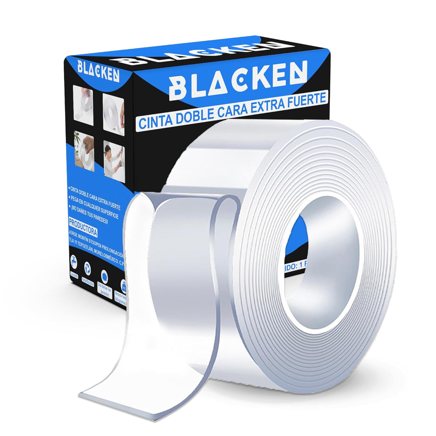 BLACKEN - Cinta Doble Cara Extrafuerte | Nano Tape | Cinta Transparente ...