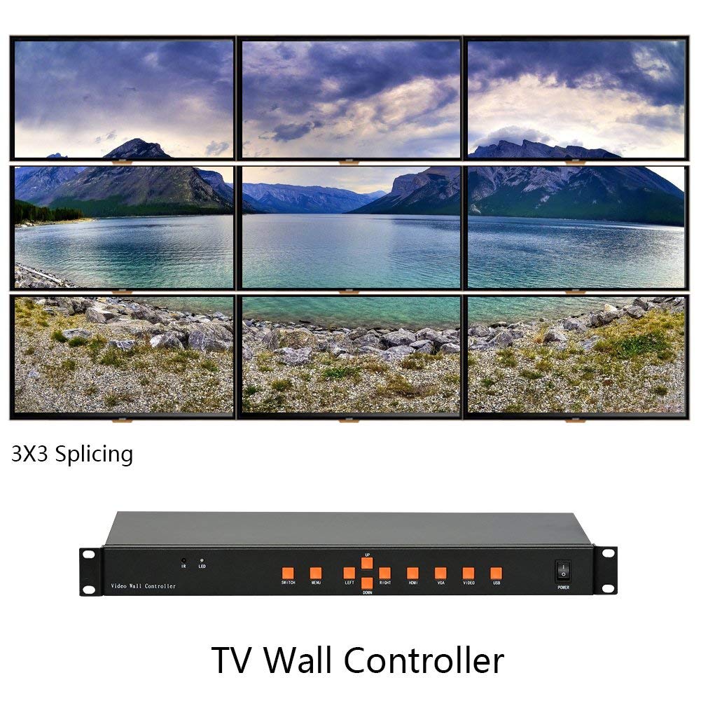 Buy 3X3 TV wall Controller 1URack TV splice box Support1080P HDMI+VGA ...