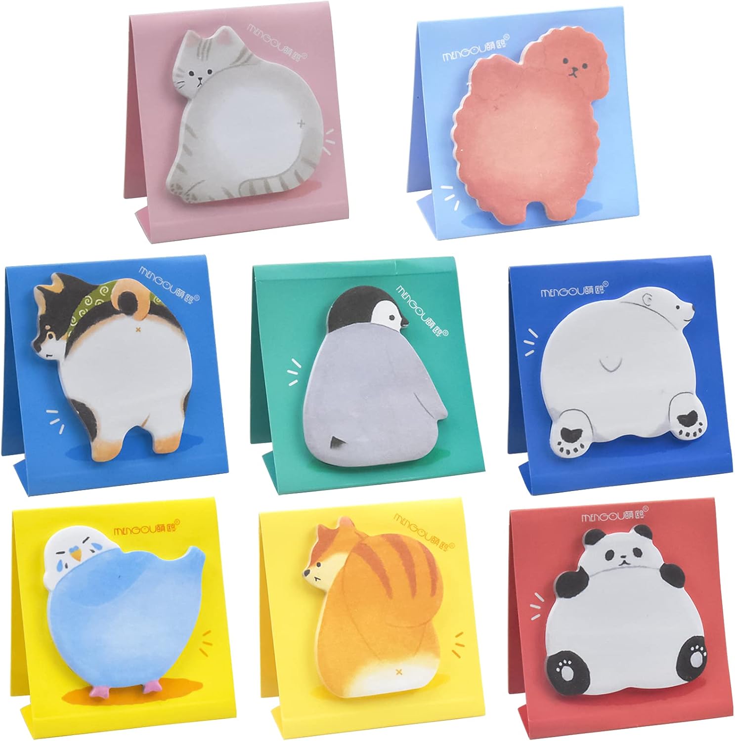 Cartoon Sticky Notes 8 Pads 30 Sheets Per Pad Cute Animals Sticky Post ...
