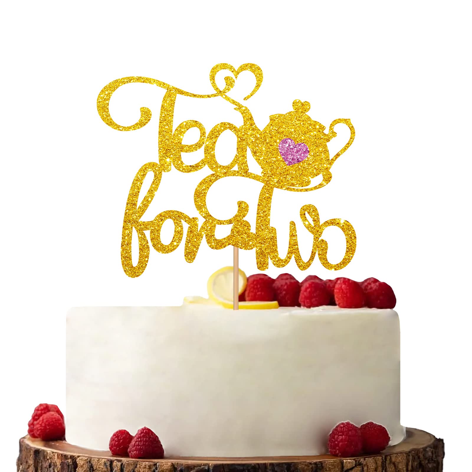 Amazon.com: Gold Tea for Two Cake Topper, Baby Shower Cake Topper ...