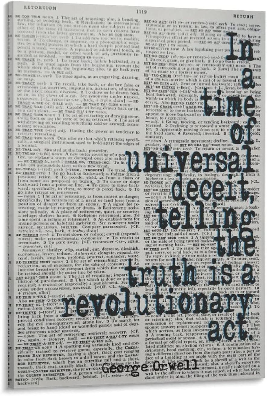 Amazon.com: George Orwell Book 1984 Inspirational Quote Poster Nineteen ...