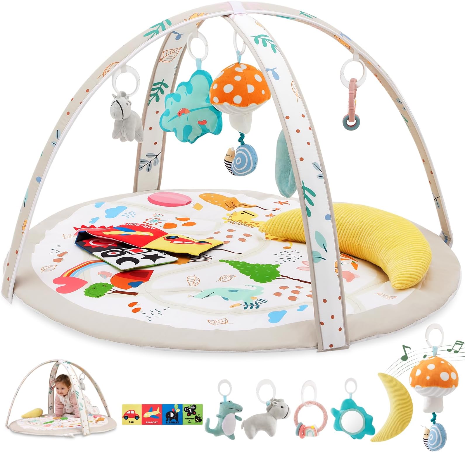 Amazon.com : Marlo & Buzz Baby Play Gym & Activity Mat-Sunny Day Baby ...