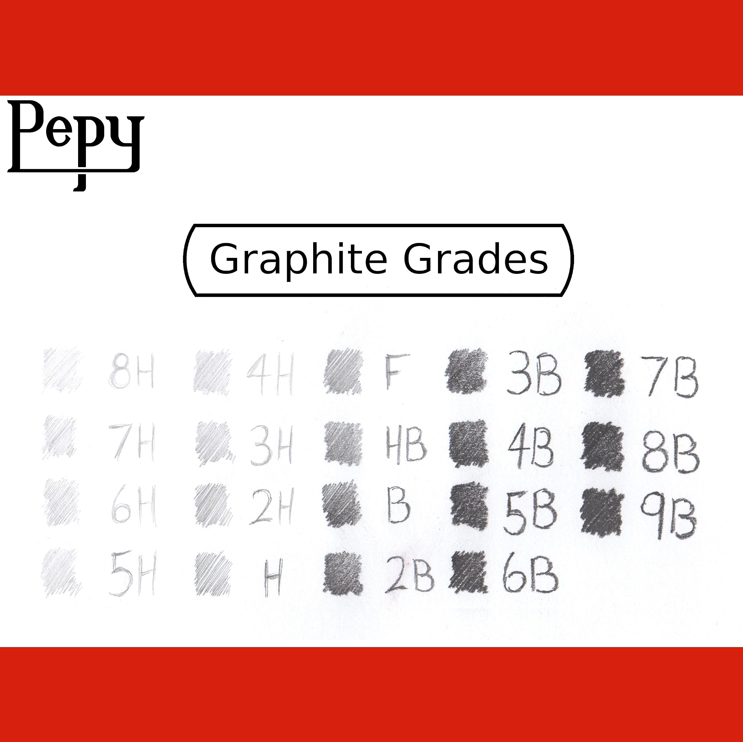 Snapklik.com : Pepy Aero Graphite Professional Drawing Pencils - Set Of 12 5H Pre-Sharpened ...