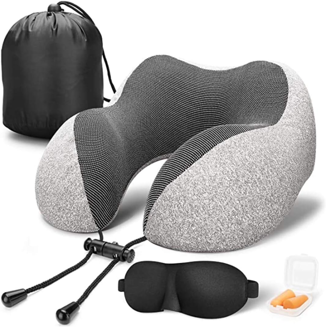 Amazon.com: Vento Memory Foam Travel Pillow - Airplane Neck Pillow for ...