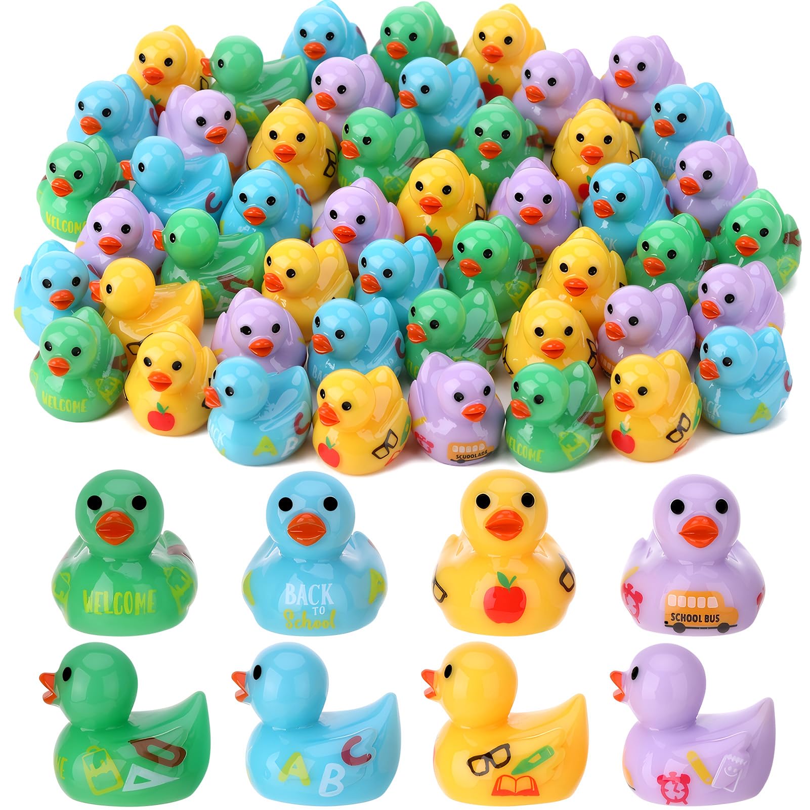 Snapklik.com : GGSTDDUP 48 Pcs Back To School Resin Ducks, Positive ...
