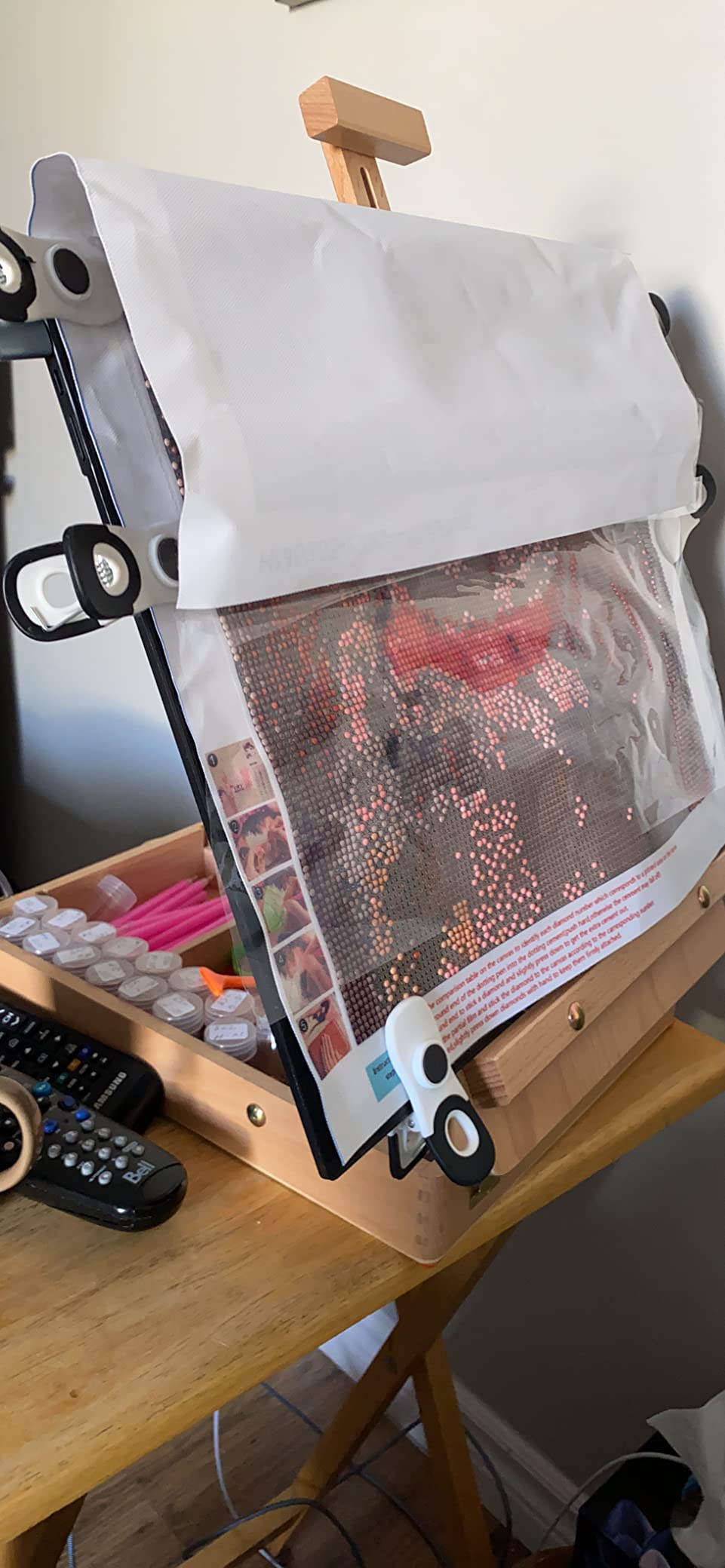 DEAYOU Wood Tabletop Easel Storage Box, Beechwood Portable Sketchbox ...