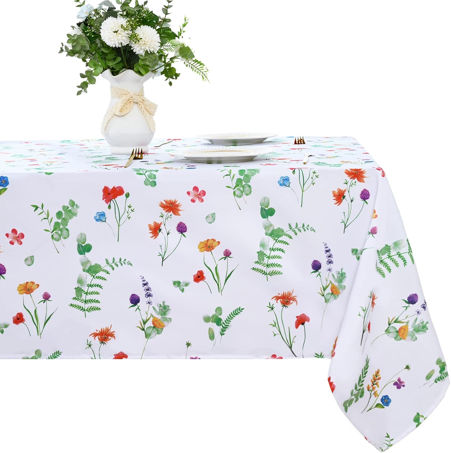 Amazon.com: Floral Tablecloth, Summer Flower Table Cloth, Rectangular ...