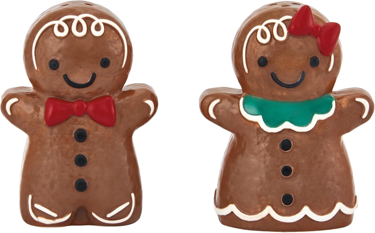Amazon.com: Bico Gingerbread Man Stoneware Hand Painted Salt & Pepper ...