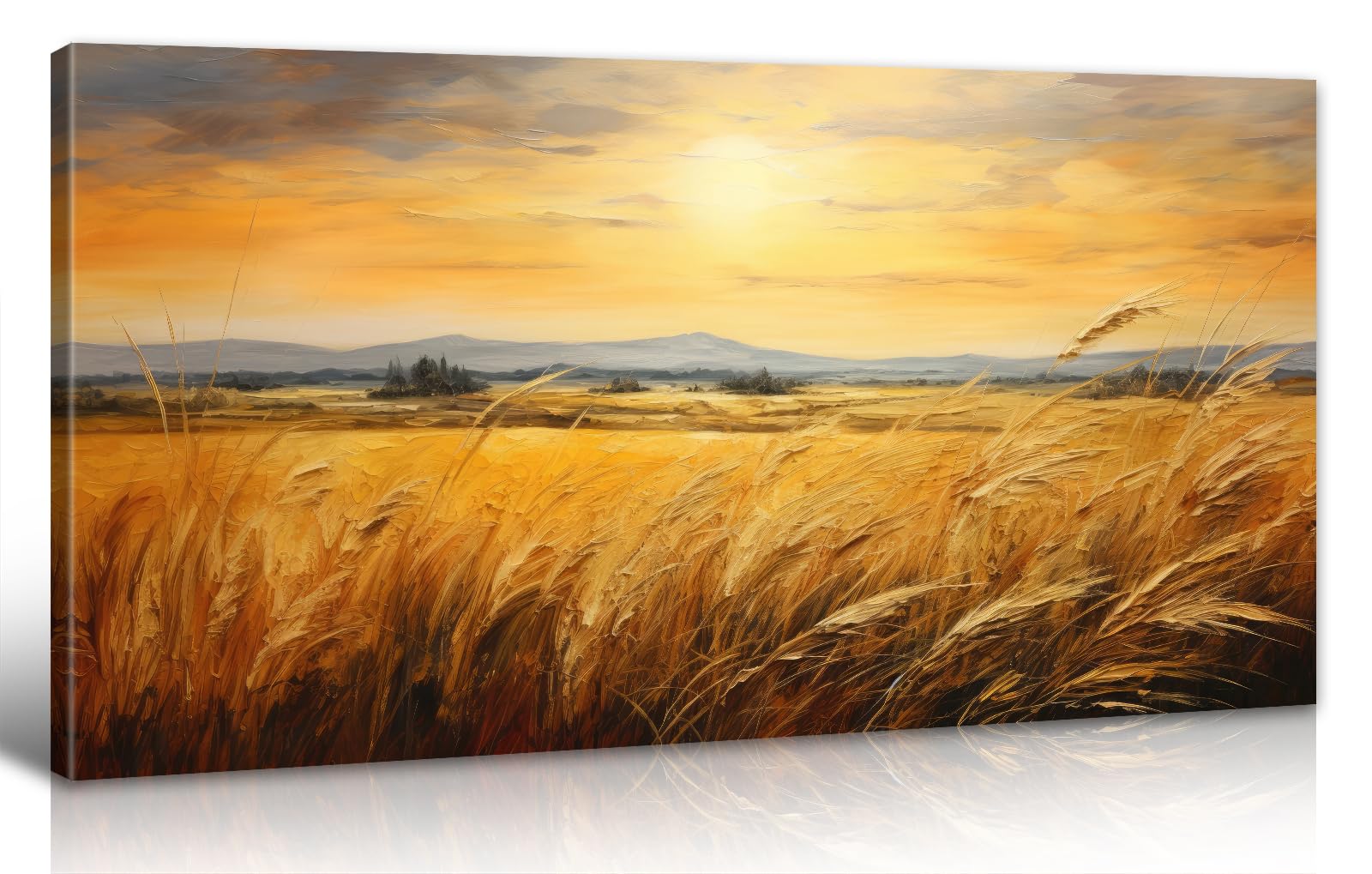 Amazon.com: DJSYLIFE Large Farmhouse Wall Decor Wheat Landscape Oil ...