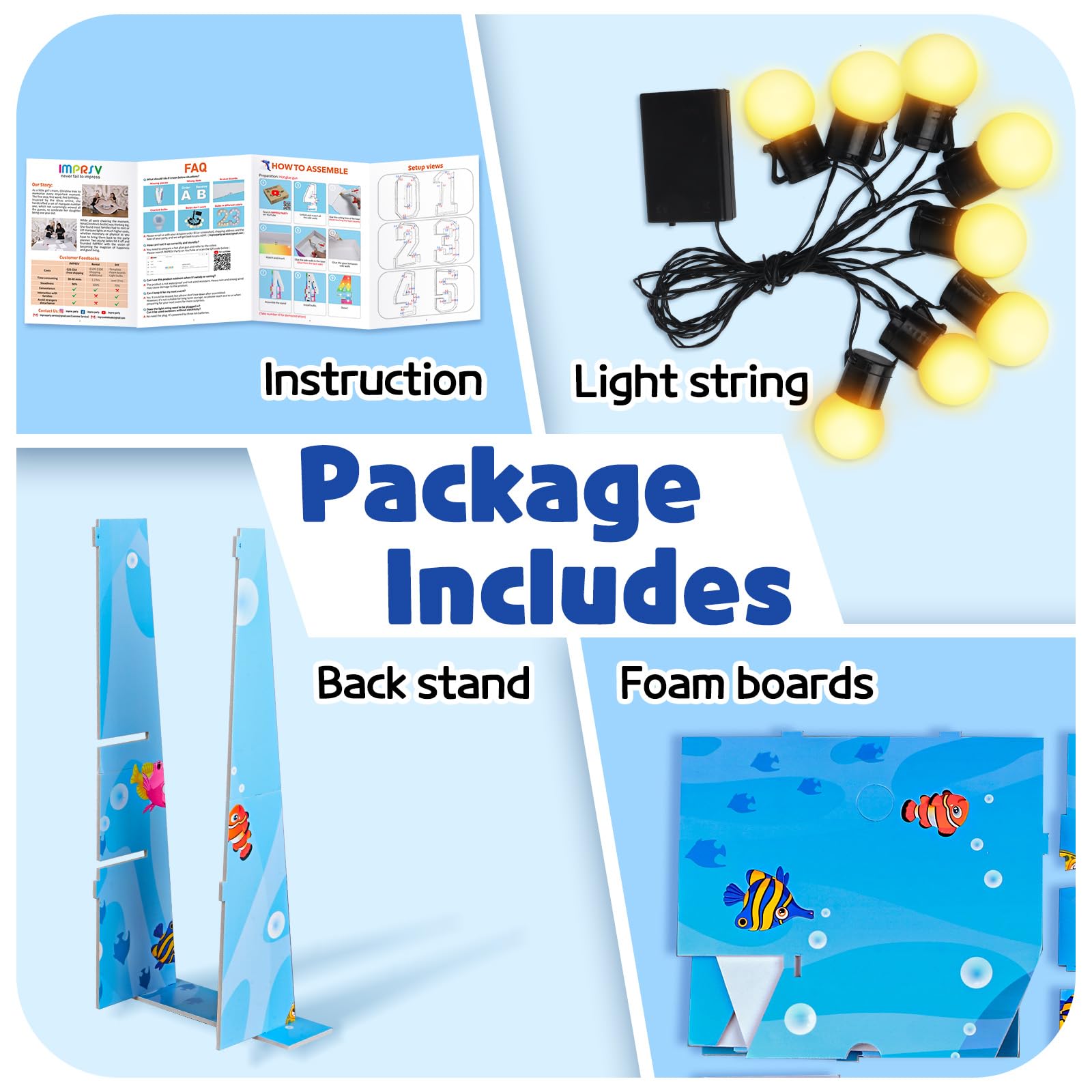 Snapklik.com : Marquee Numbers Ocean Birthday Decorations: 3ft Large ...