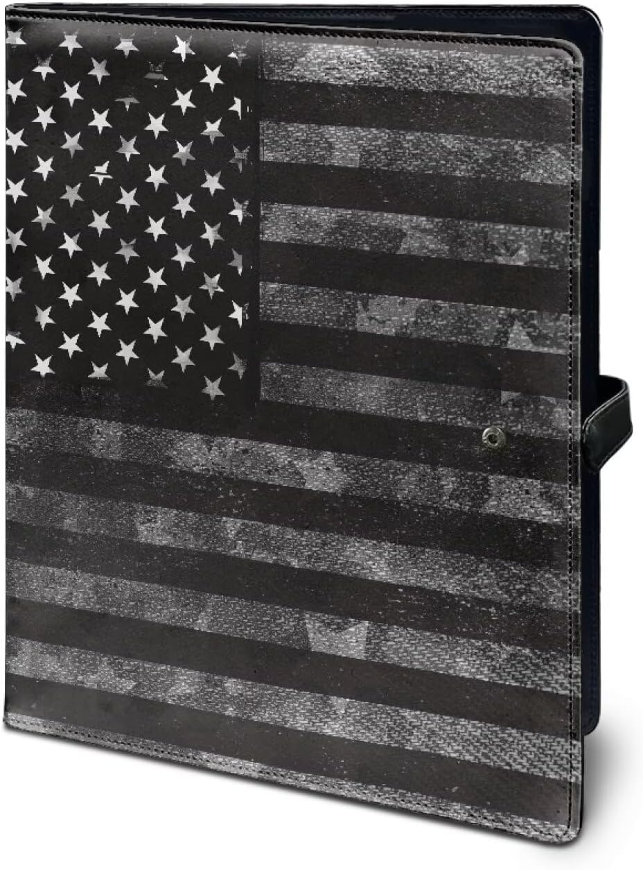 Amazon.com: Psesaysky Black American Flag Portfolio Folder Clipboard ...