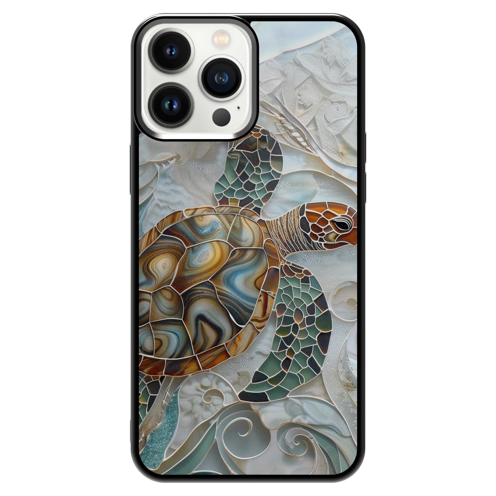 Amazon.com: qizjio Stained Glass Sea Turtle Phone Case Shockproof ...