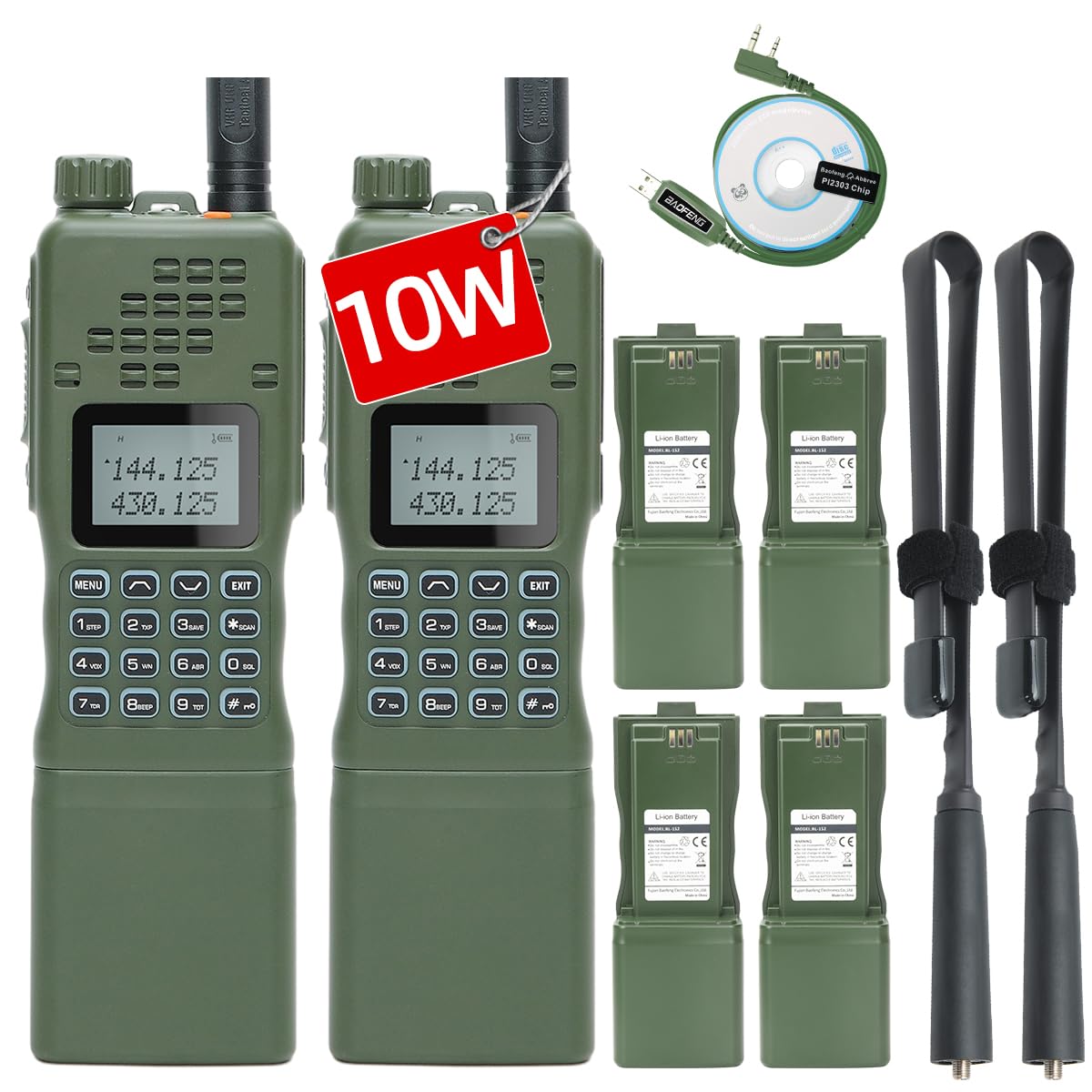 Amazon.com: Baofeng Radio AR-152 Ham Radio Handheld 10W Long Range Rechargeable Military Grade ...