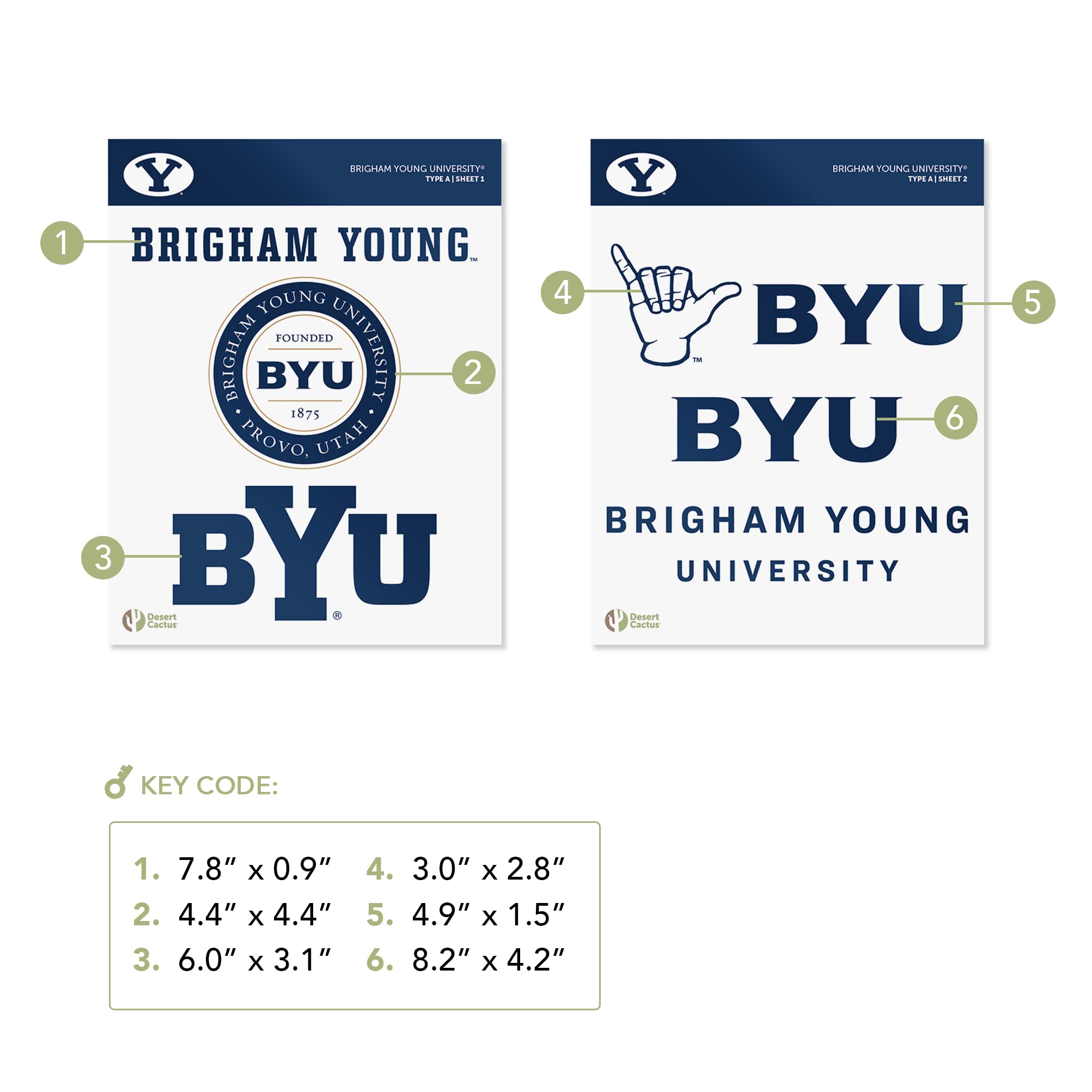 Snapklik.com : Desert Cactus Brigham Young University Stickers BYU ...