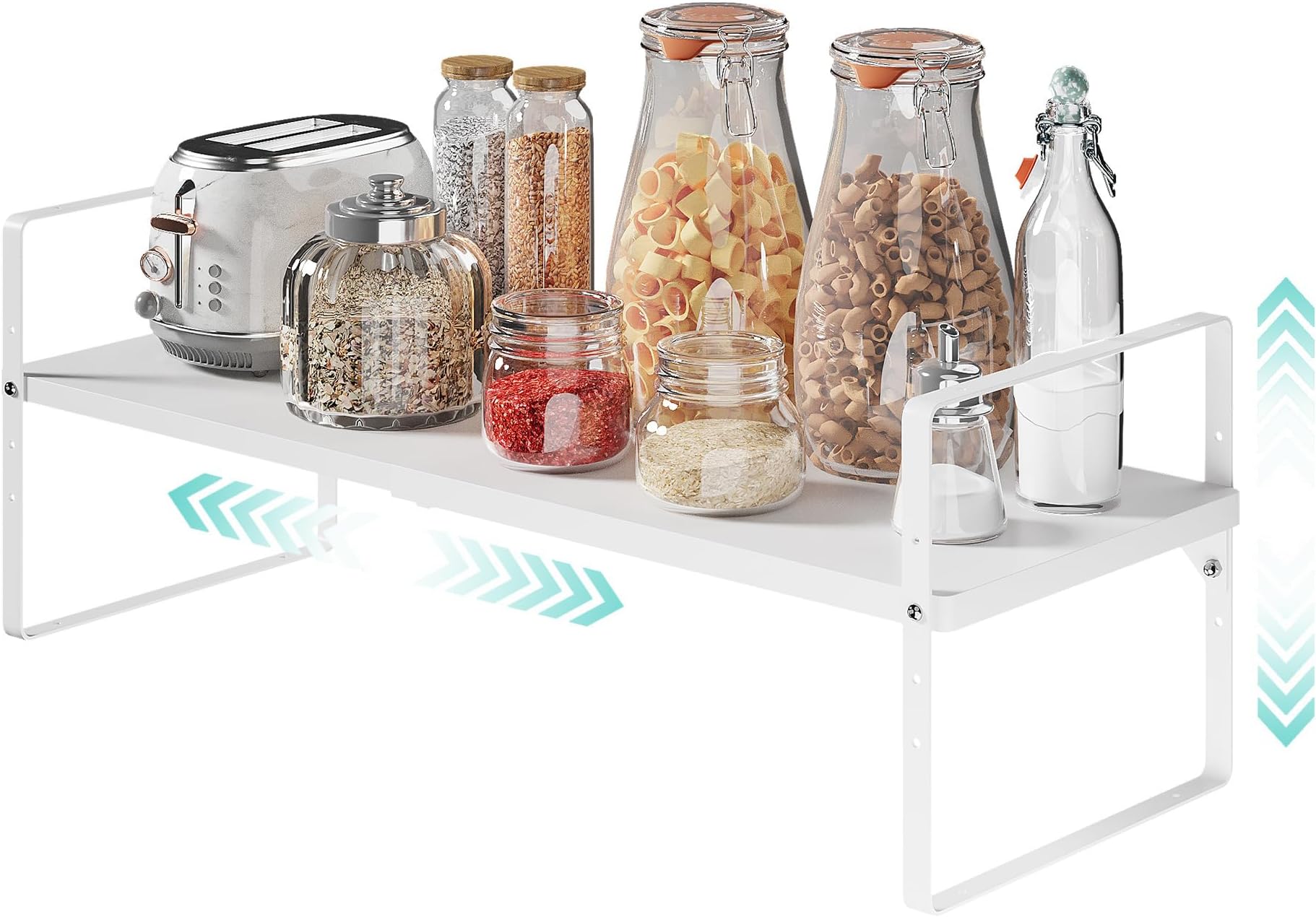 Amazon.com: jkxoo Expandable Kitchen Shelf Organizer, Stackable Shelf ...